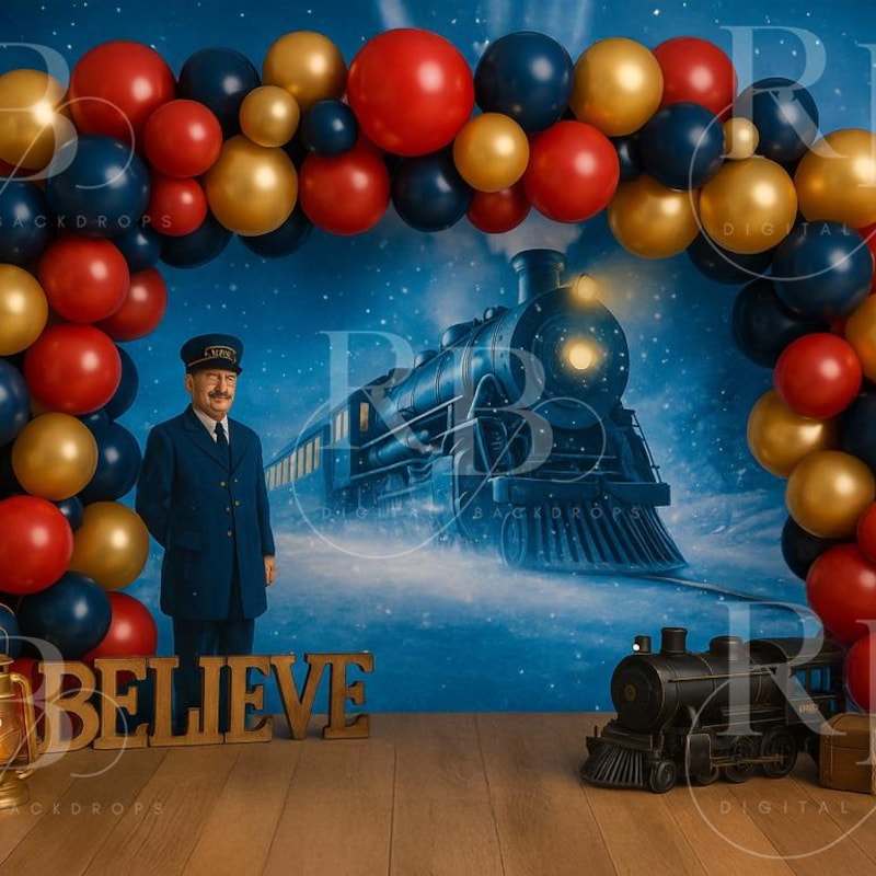Polar Express Backdrop - Etsy