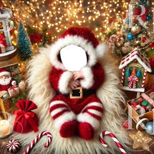 Christmas Face Insert Santa Claus Newborn Baby Digital Backdrop ...