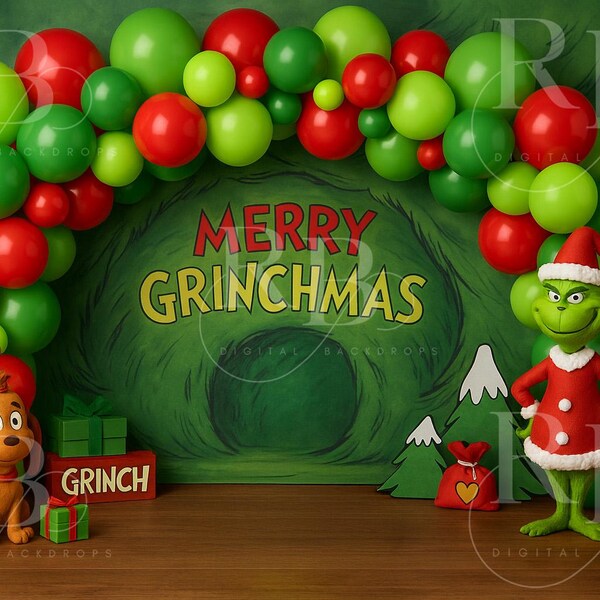 Grinch Backdrop - Etsy