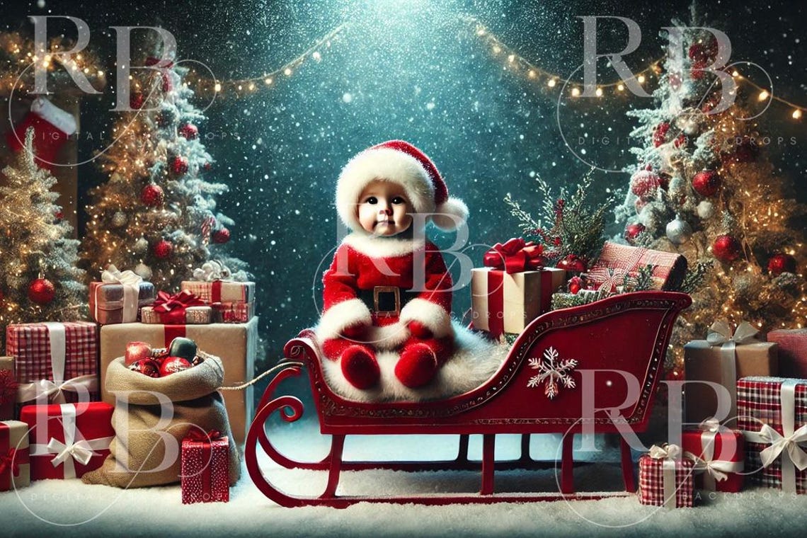 Santa Claus Face Insert Newborn Digital Backdrop Composite Baby ...