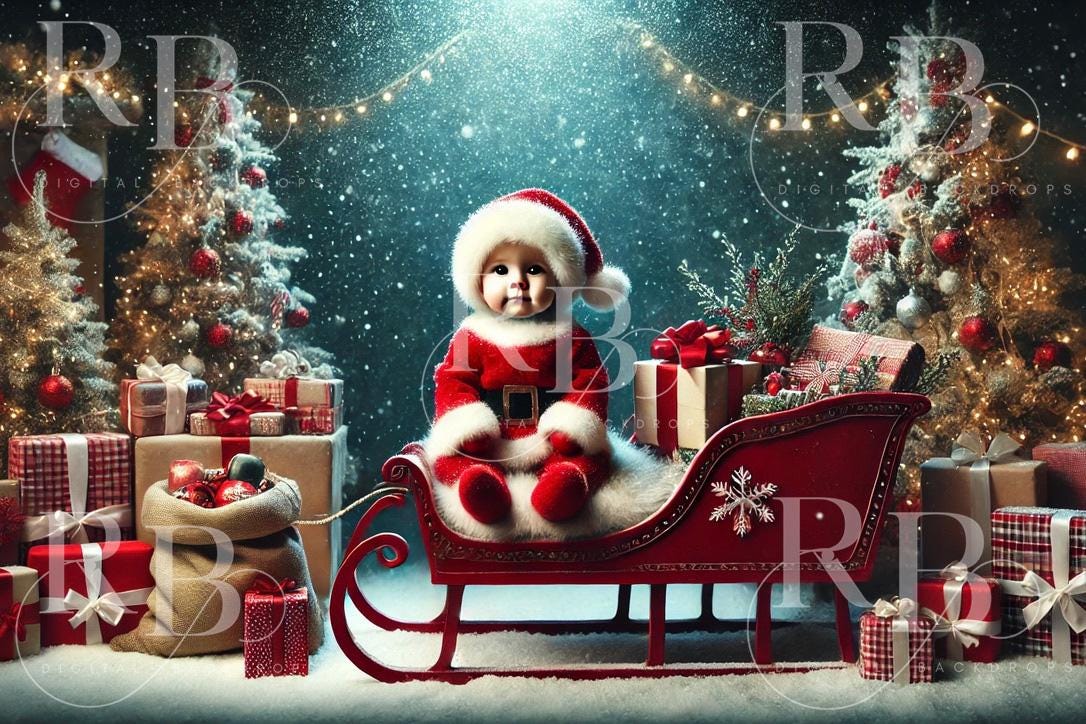Santa Claus Face Insert Newborn Digital Backdrop Composite Baby ...