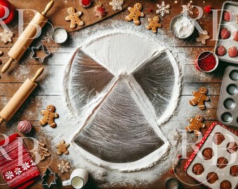 Christmas Cookies Flour Snow Angel Digital Backdrop Baby Background ...
