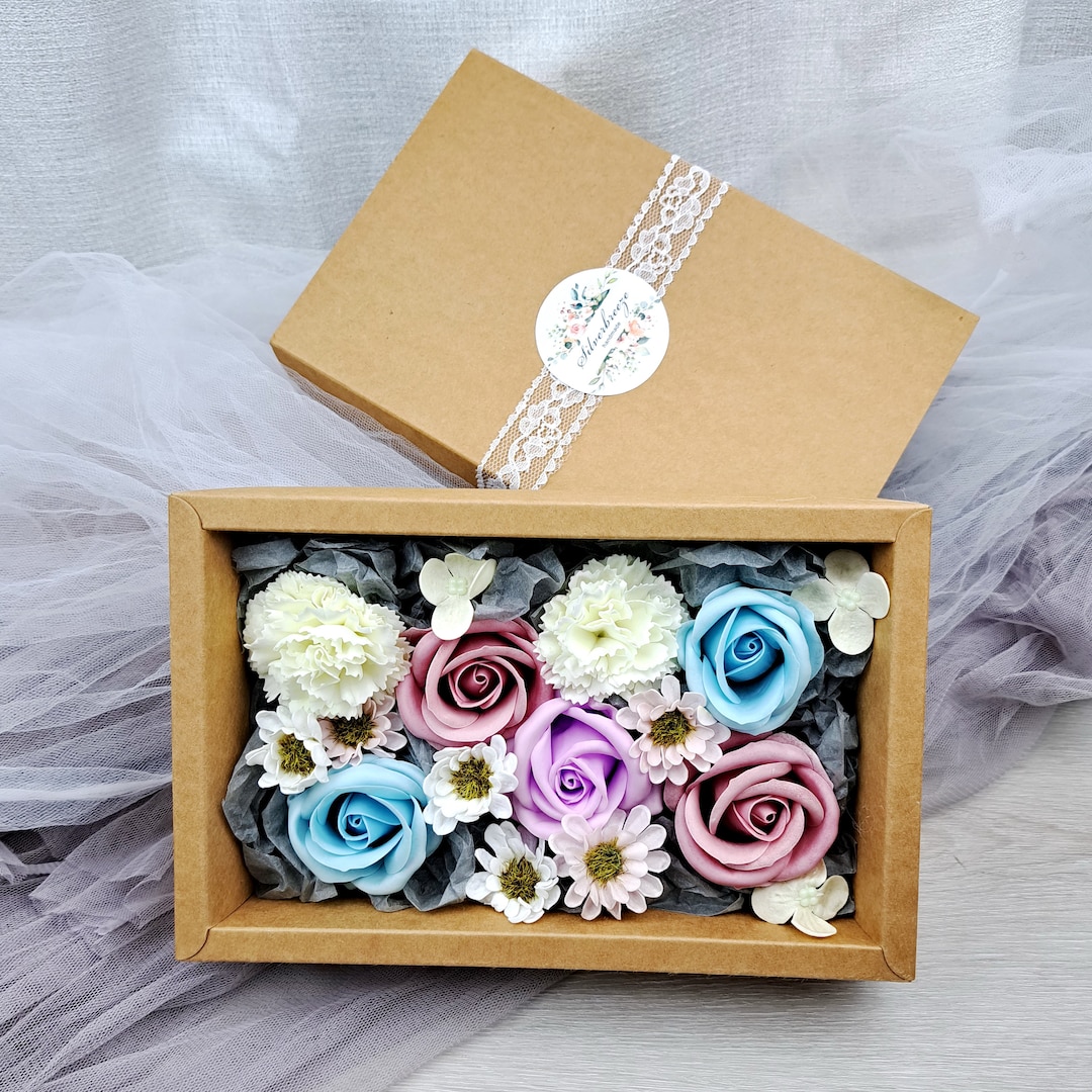 Artificial Soap Flower Gift Box, Soap Flower Rose, Gift for Her, Home ...