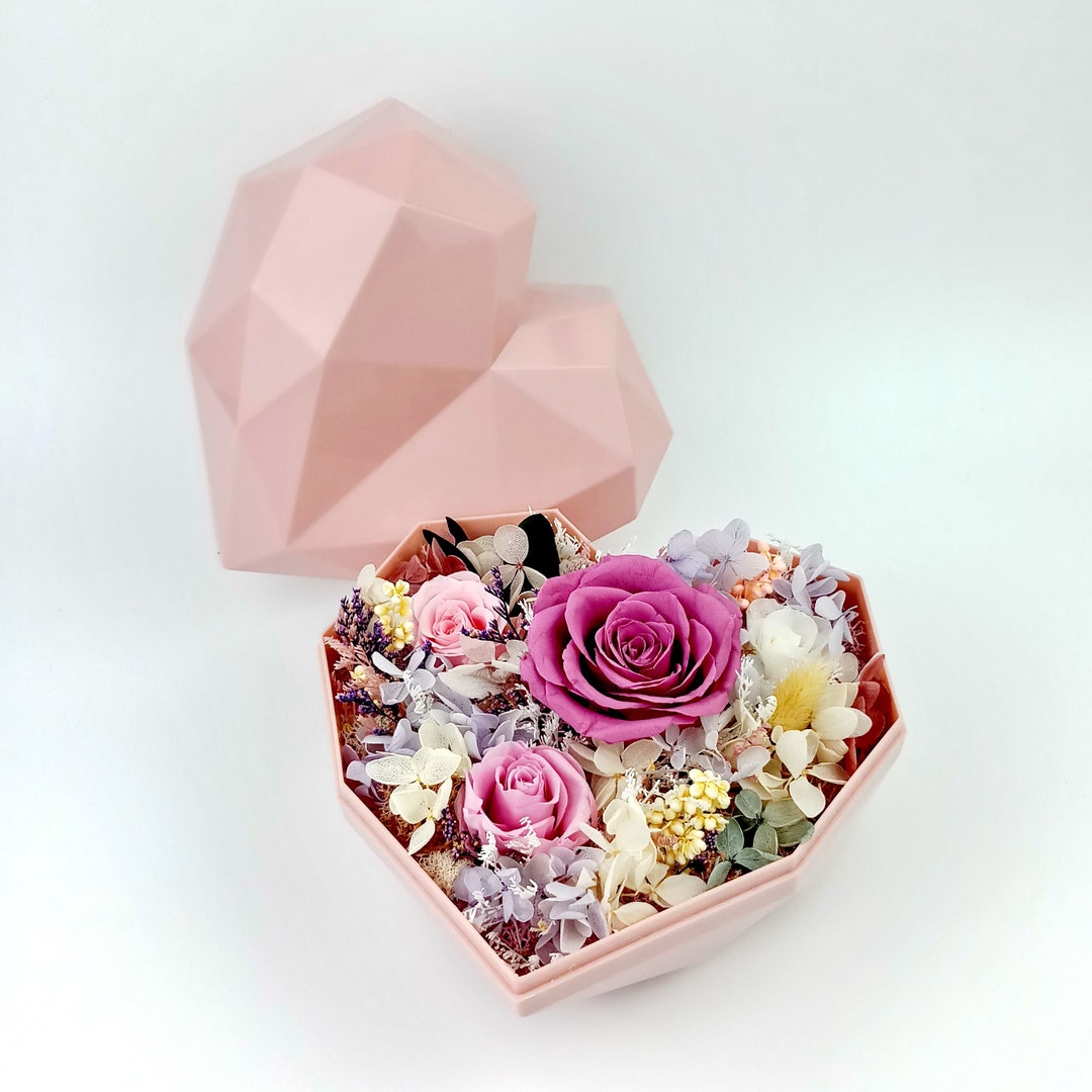 Eternal Rose Diamond Heart Gift Box Preserved Flower Gift - Etsy
