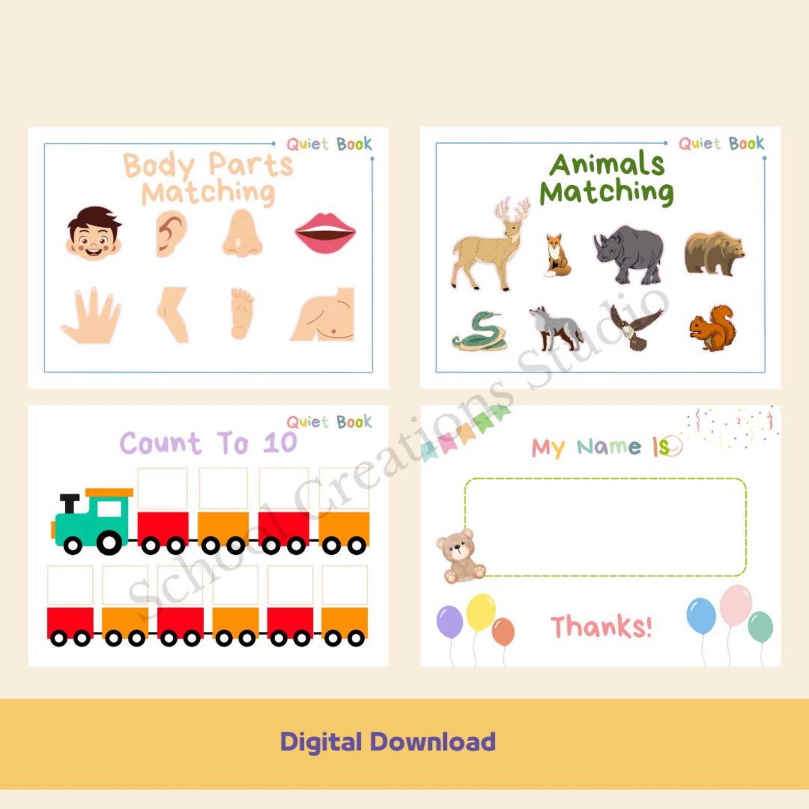 Toddler Learning Busy Quiet Book Binder Printable | Montessori ...