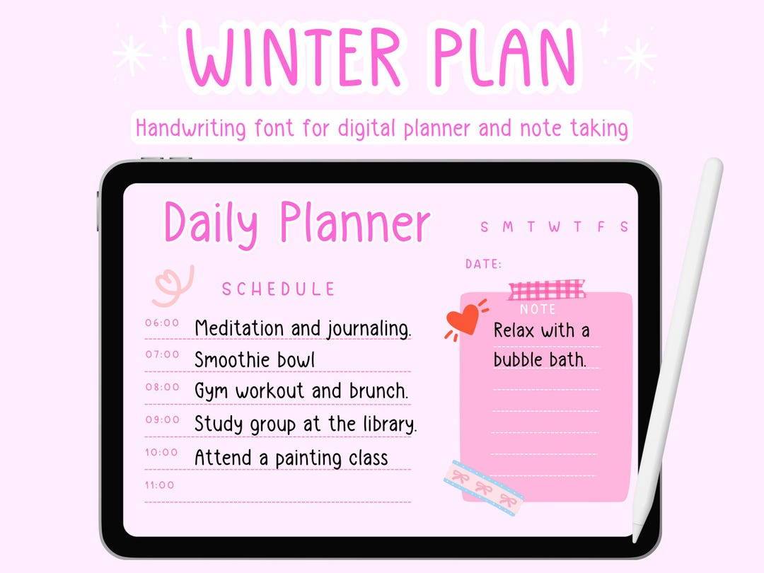 Hand Writing Font,digital Note Font,planner Fonts for Ipad,goodnotes ...