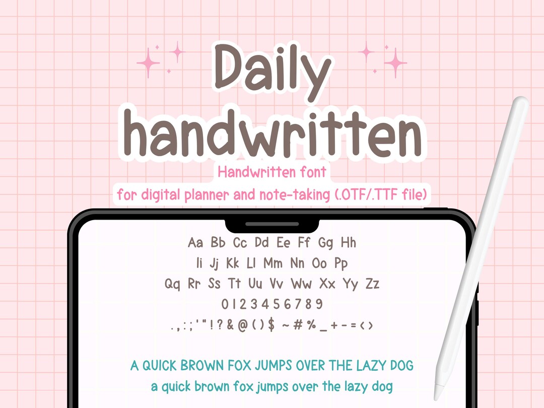 Handwriting Font,digital Planner Font,planner Fonts for Ipad,goodnotes ...