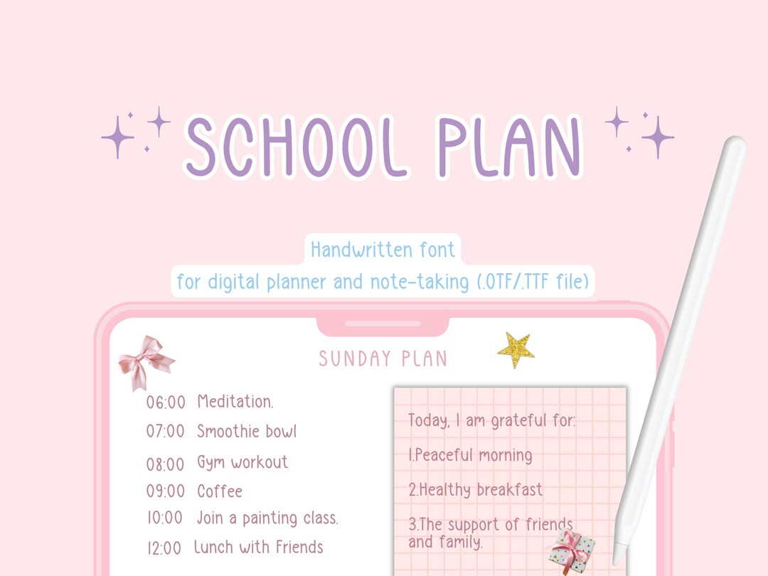 Handwritten Font, Planner Fonts (digital Download .OTF/.TTF File) - Etsy