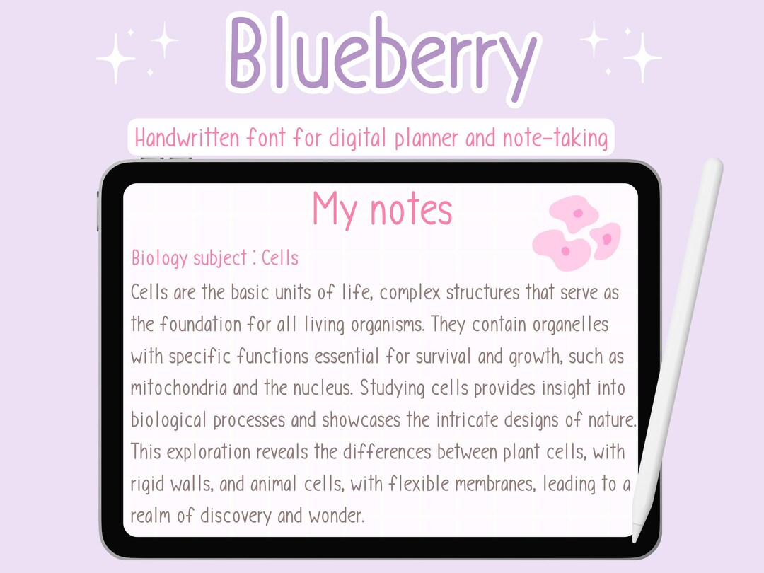 Handwriting Font,planner Fonts for Ipad,goodnotes Fonts,note Taking ...