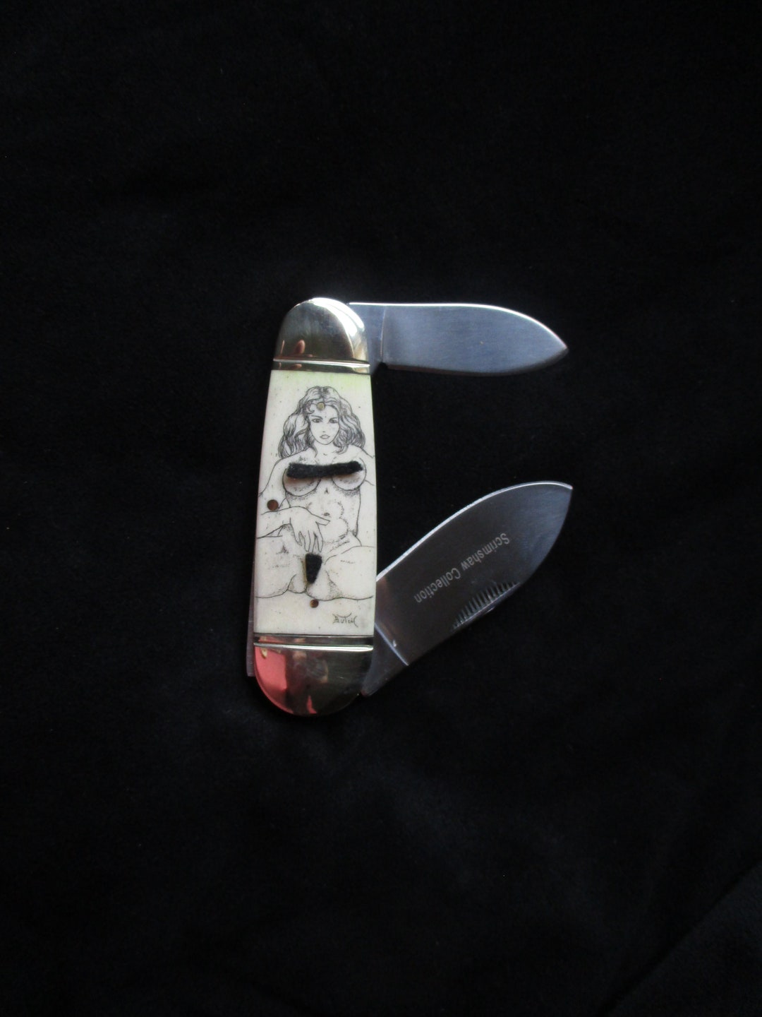 Hand Etched, Scrimshaw, Pin Up, Knife - Etsy