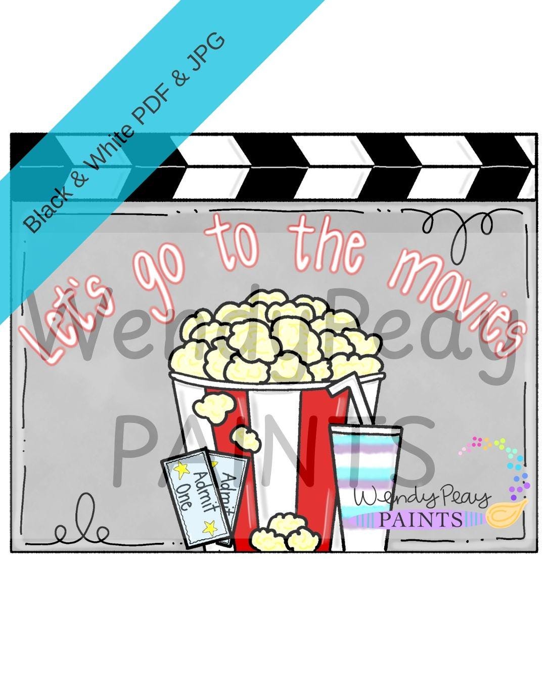 Movie Clapboard Door Hanger Template: Family Time Decor (PDF & JPG) - Etsy
