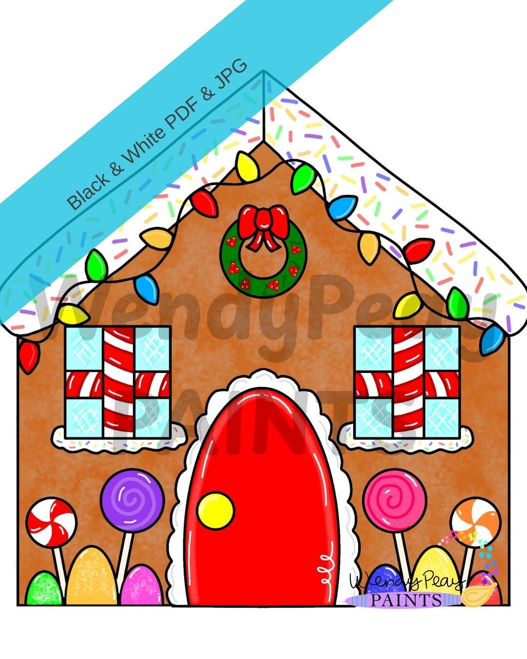 TEMPLATE: Gingerbread House Door Hanger Template, Christmas Decor ...