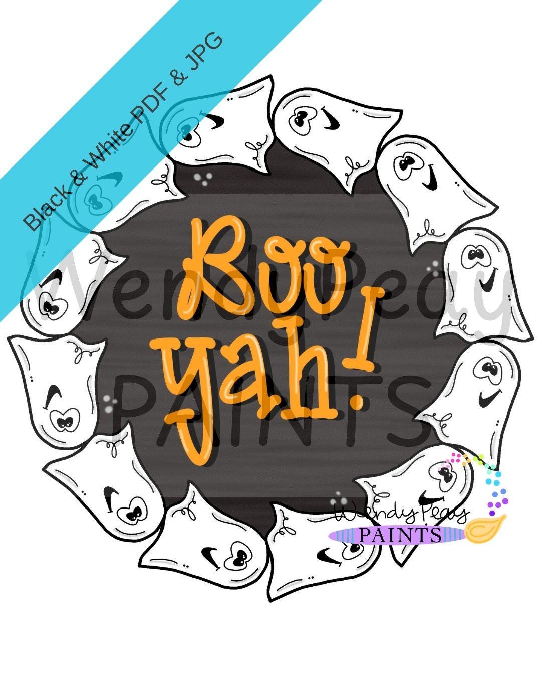 Boo Yah Ghost Door Hanger Template: DIY Halloween Decor (PDF & JPG) - Etsy