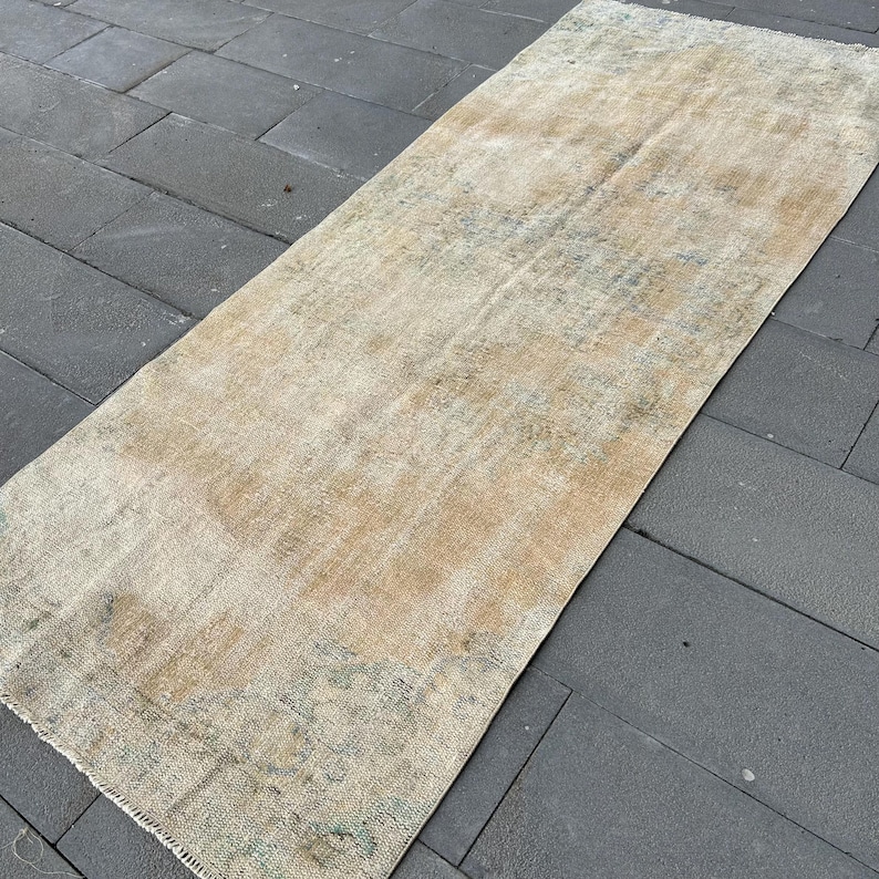 Vintage Turkish Rug 3.37x8.2 Ft (103x250 Cm), Brown Blue Ombré Rug - Etsy