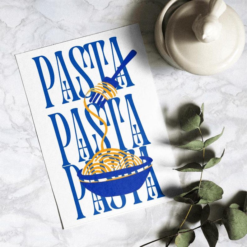 Pasta Graphic Wall Art Digital - Etsy