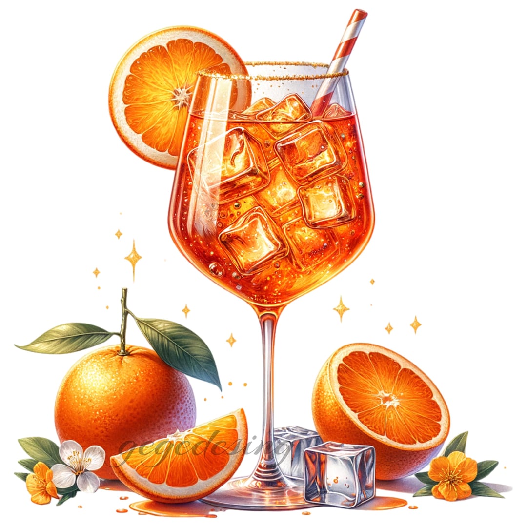 Orange Drink Cocktail PNG, Cocktail Illustration Clipart, Orange Juice, Custom Signature ...