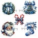 Mini Bundle Clipart Christmas Sublimation, Digital Download Watercolor ...