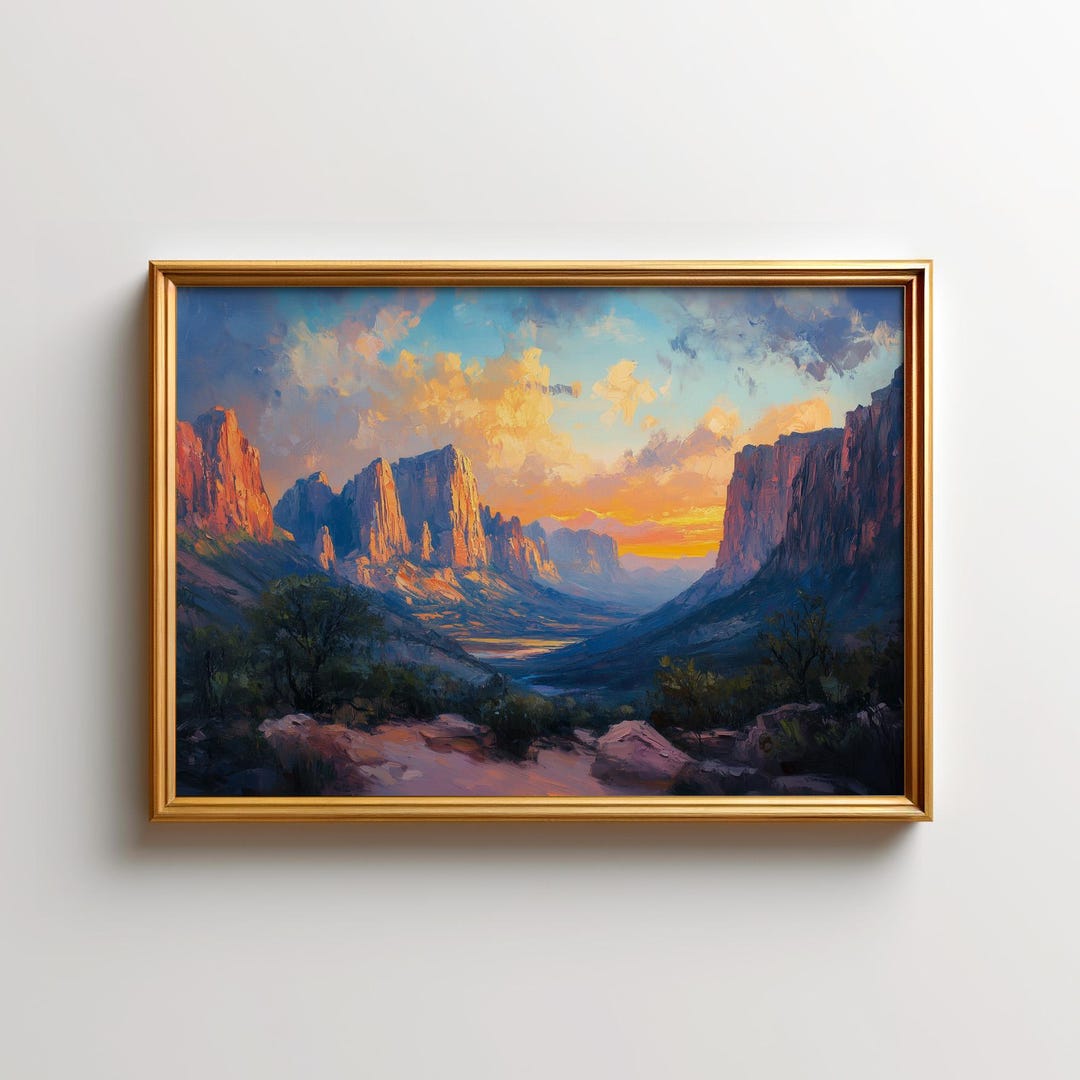 Zion National Park Sunrise Painting of Utah Landscape Wall Art of ...