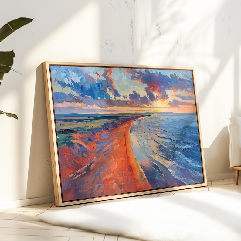 Prince Edward Island Coastal Painting, Red Sand Beach Sunset Art Print ...
