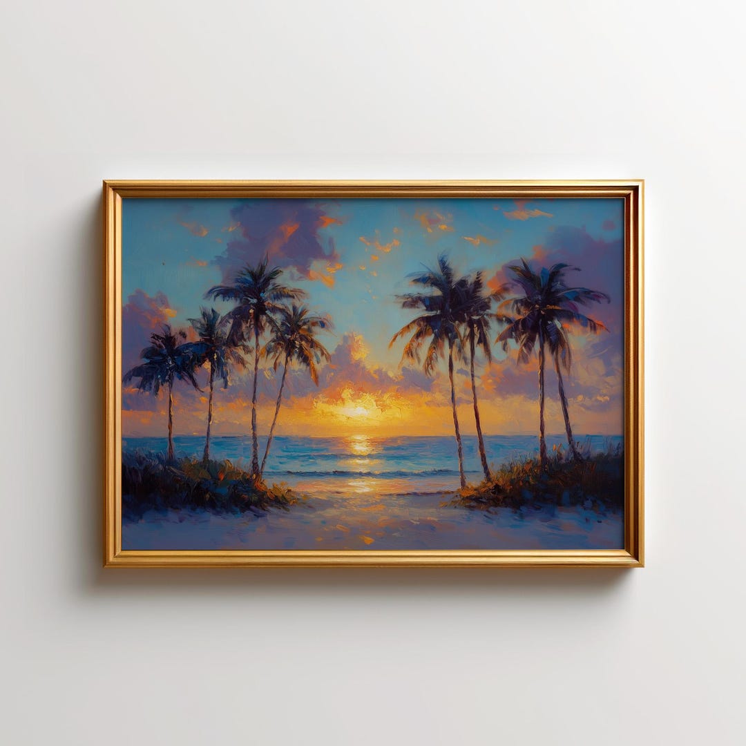 Fort Lauderdale Sunset Painting of Florida Seaside Wall Art of Florida ...