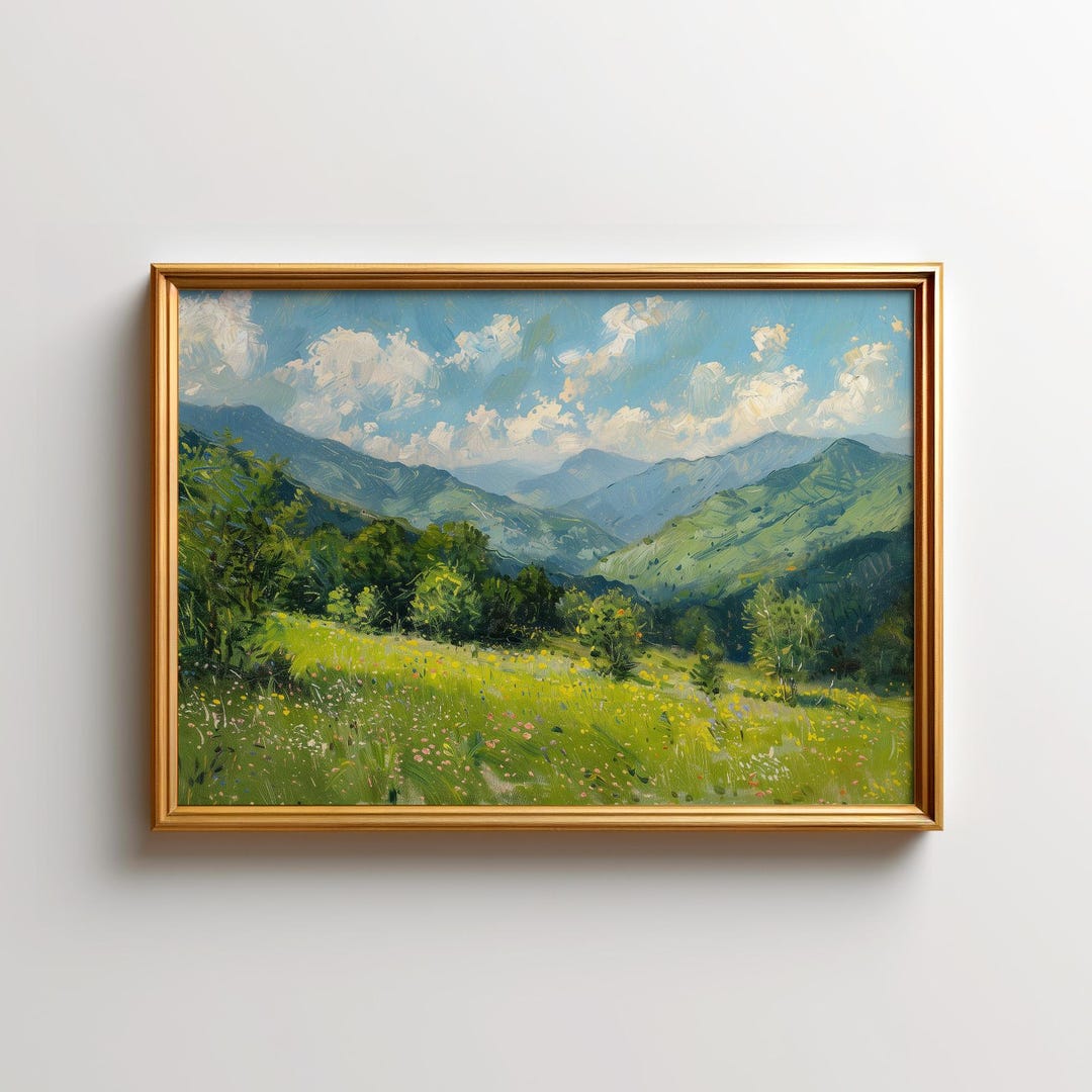 Blue Ridge Mountains Painting: Gatlinburg Tennessee Landscape Wall Art ...