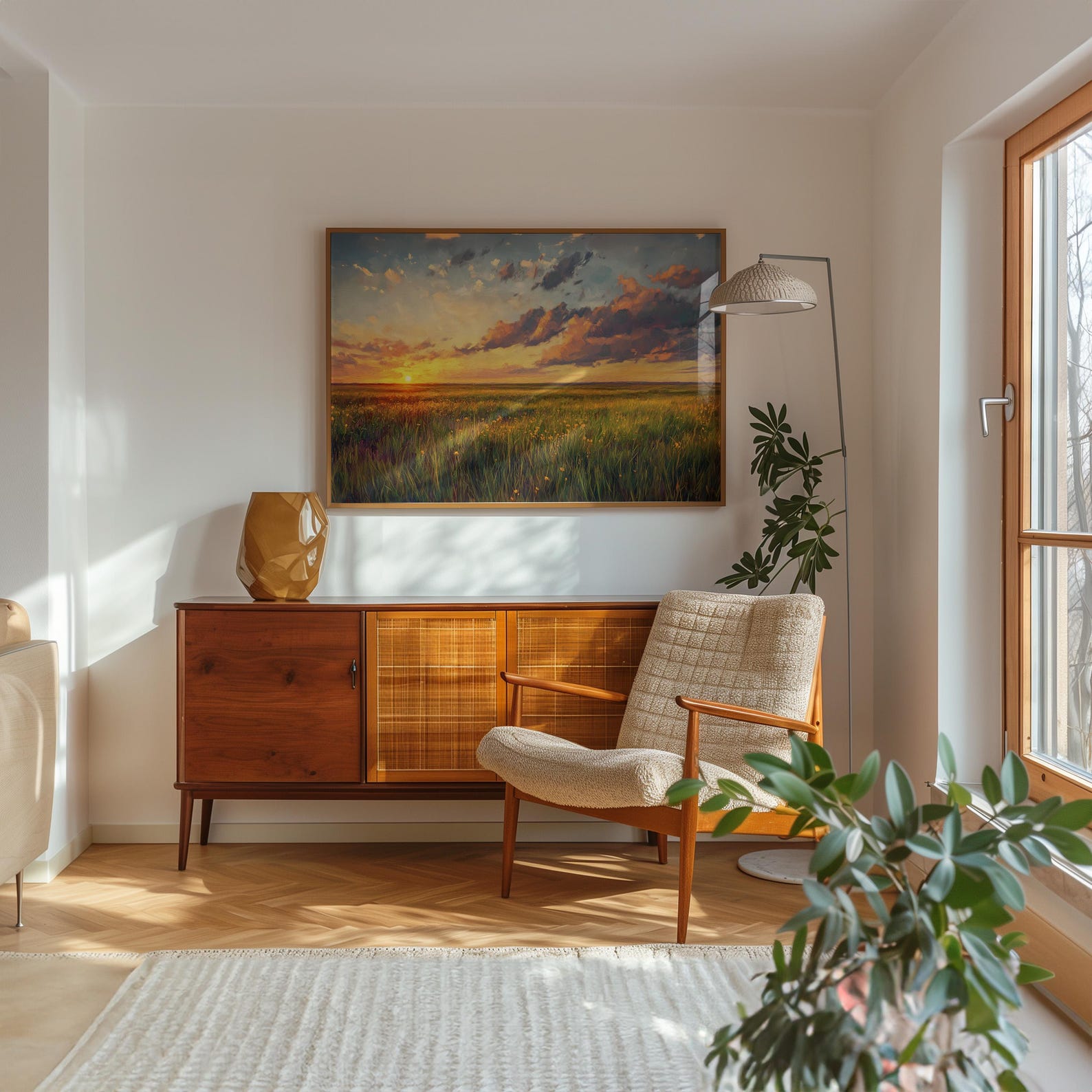 Oklahoma Wall Art – Sunrise Prairie Poster, Grassland Print, Joseph H ...