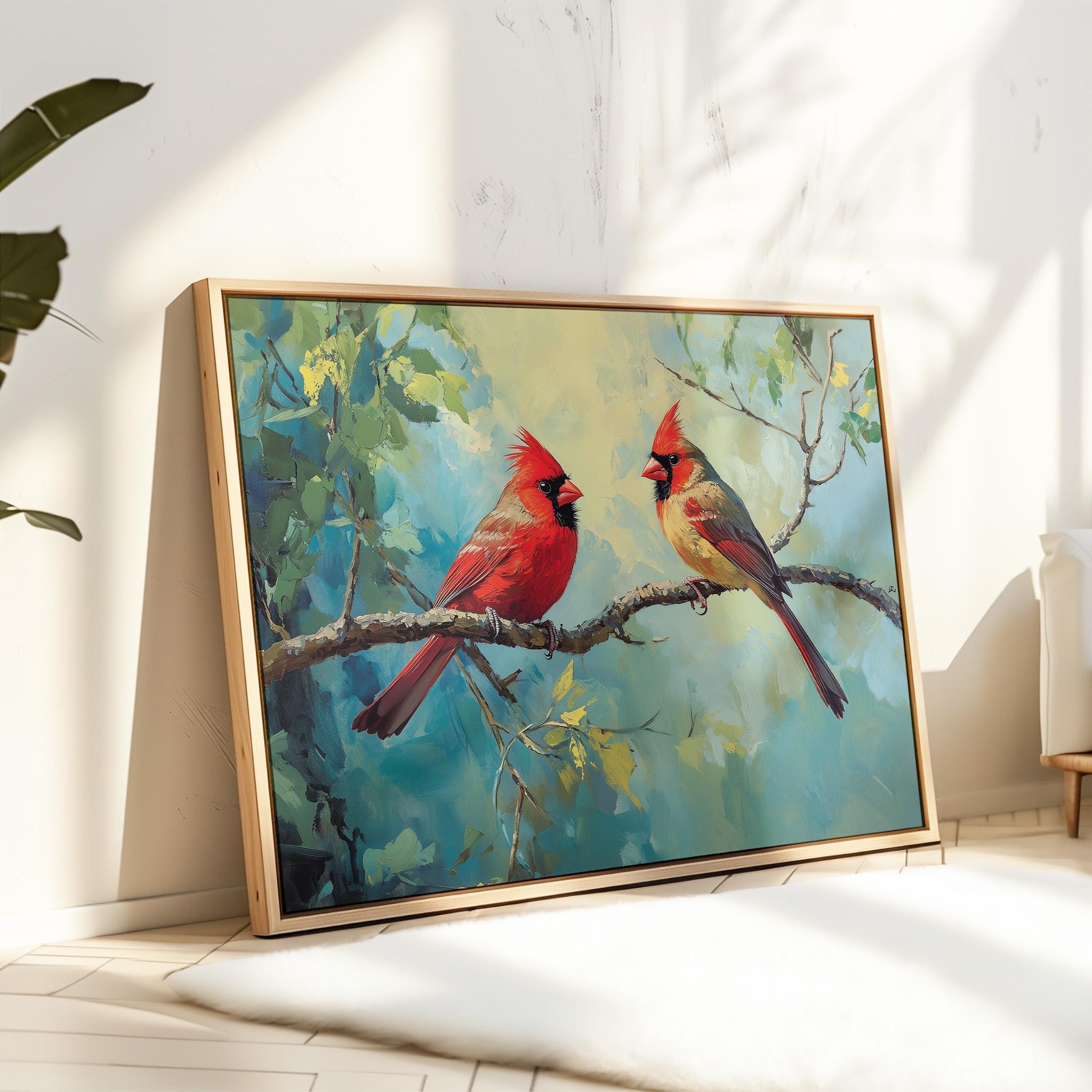 Northern Cardinal Print, Red Bird Wall Art, Rustic Cottage Nature Decor ...