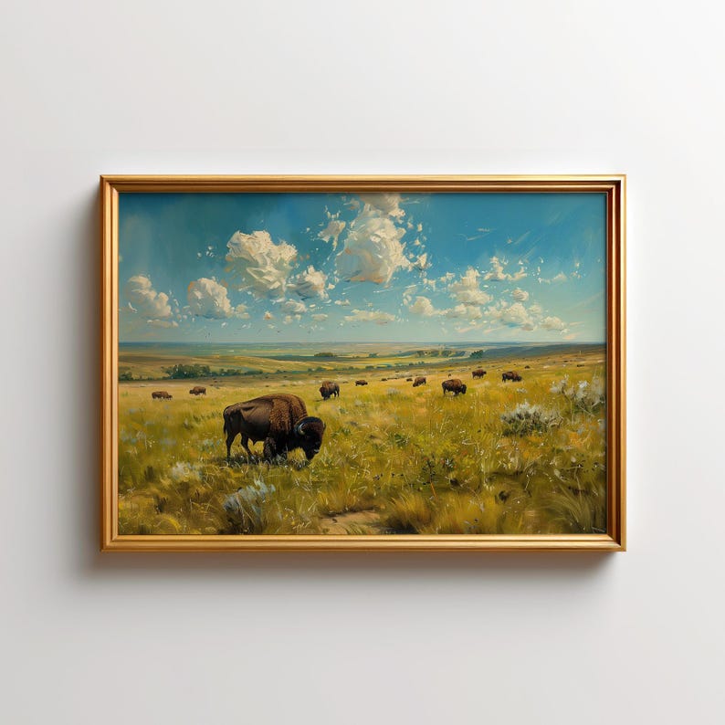 American Bison Wall Art, Grasslands National Park Landscape ...