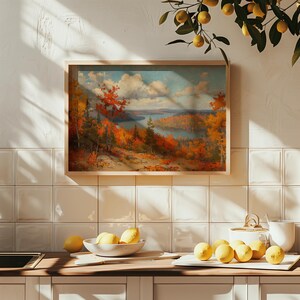 Autumn Landscape Painting of Lake Maple Trees Art Prints of Algonquin ...