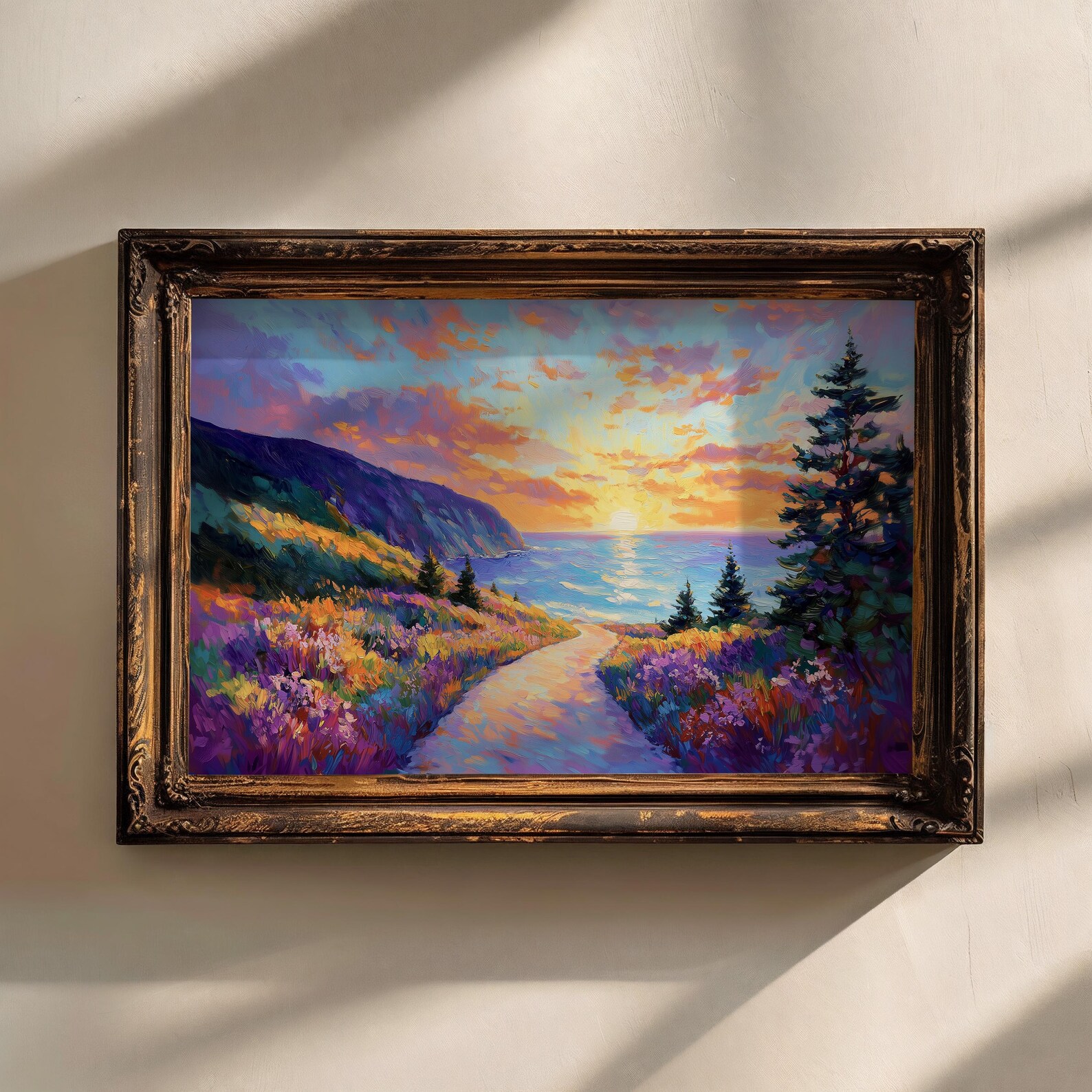 Cape Breton Painting: Cabot Trail Wall Art, Nova Scotia Sunset Print ...