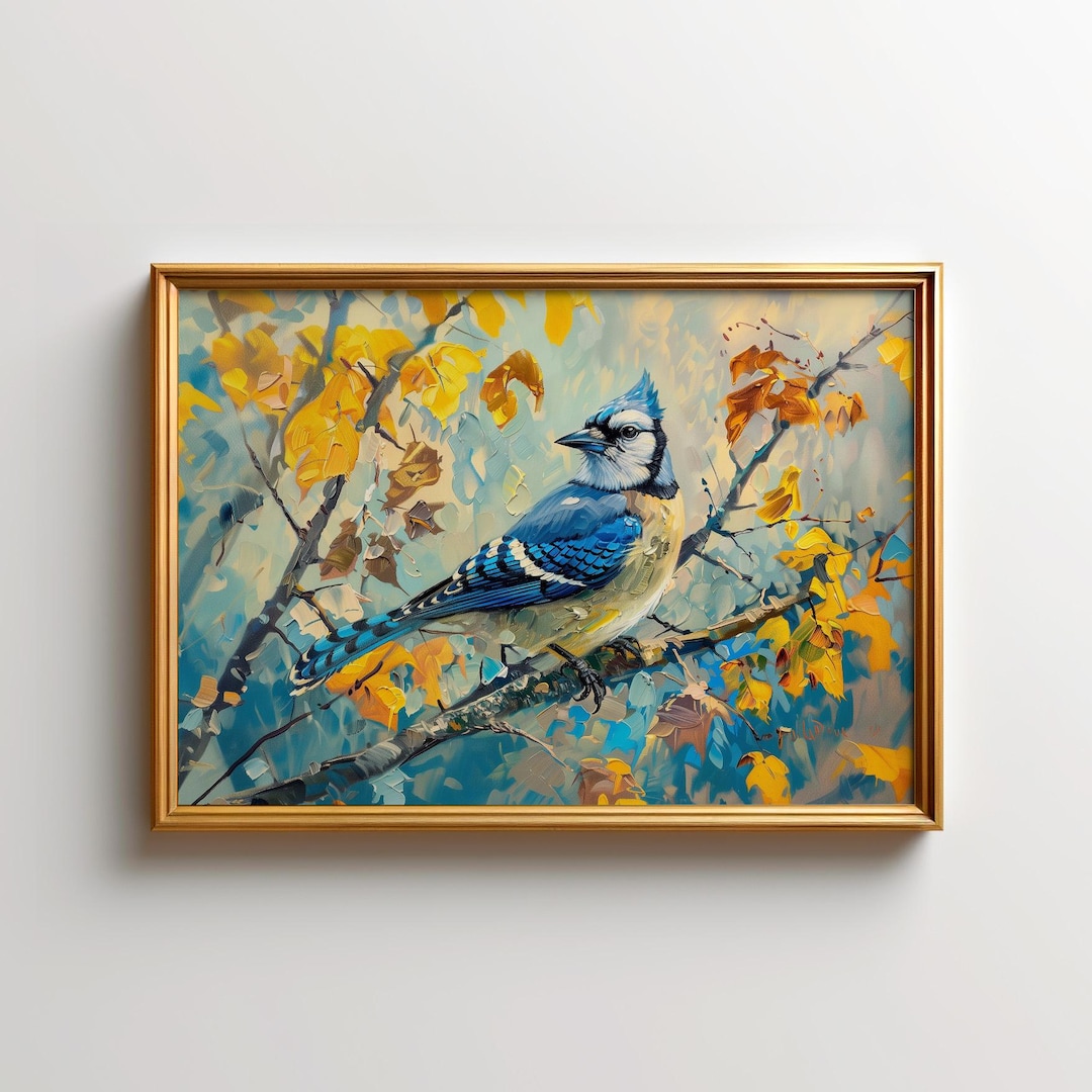Blue Jay Art Print of Blue Jay Painting of Bird Art Prints of Blue Jay ...