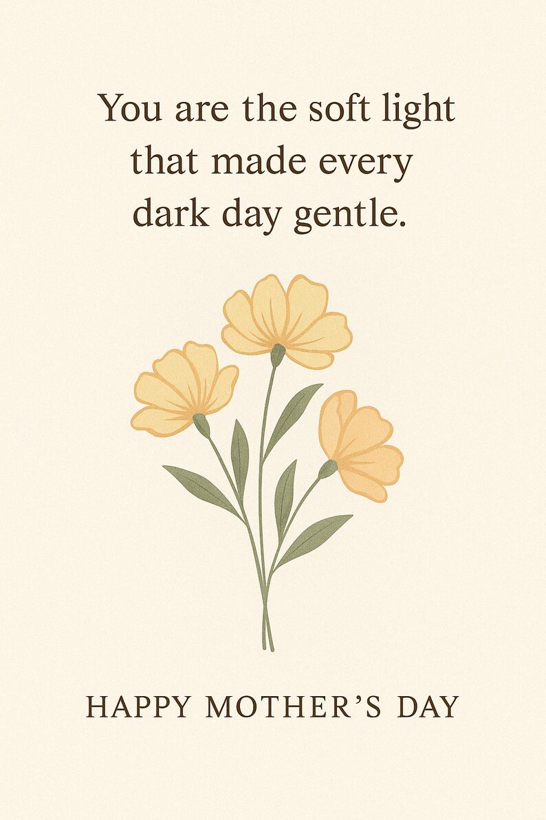 Mother's Day Printable Card Set - 5 Digital Floral Cards With Heartfelt ...