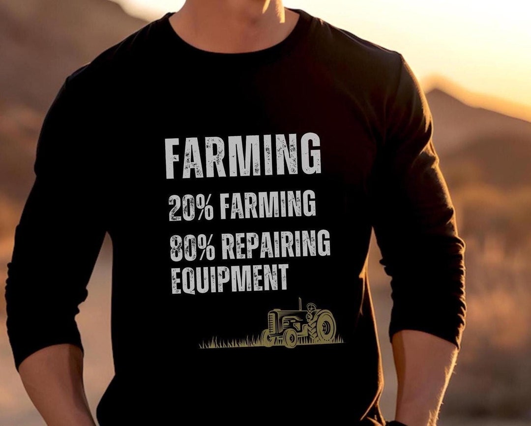 Funny Farmer Shirt Long Sleeve Tractor Shirt for Farm Life on the Farm ...