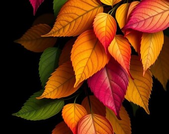Vibrant Autumn Leaves Colorful Fall Foliage Photography - Etsy