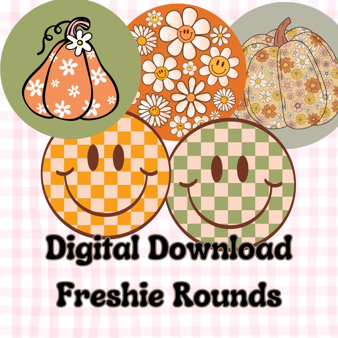 PNG Digital Download 2" Round Sticker Car Freshie File Fall Pumpkin ...
