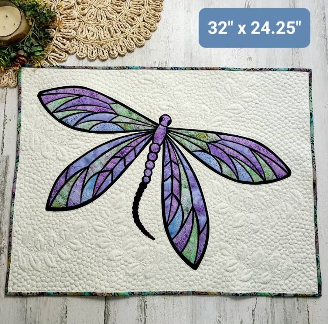 Dragonfly Quilted Batik Wall Hanging - Etsy