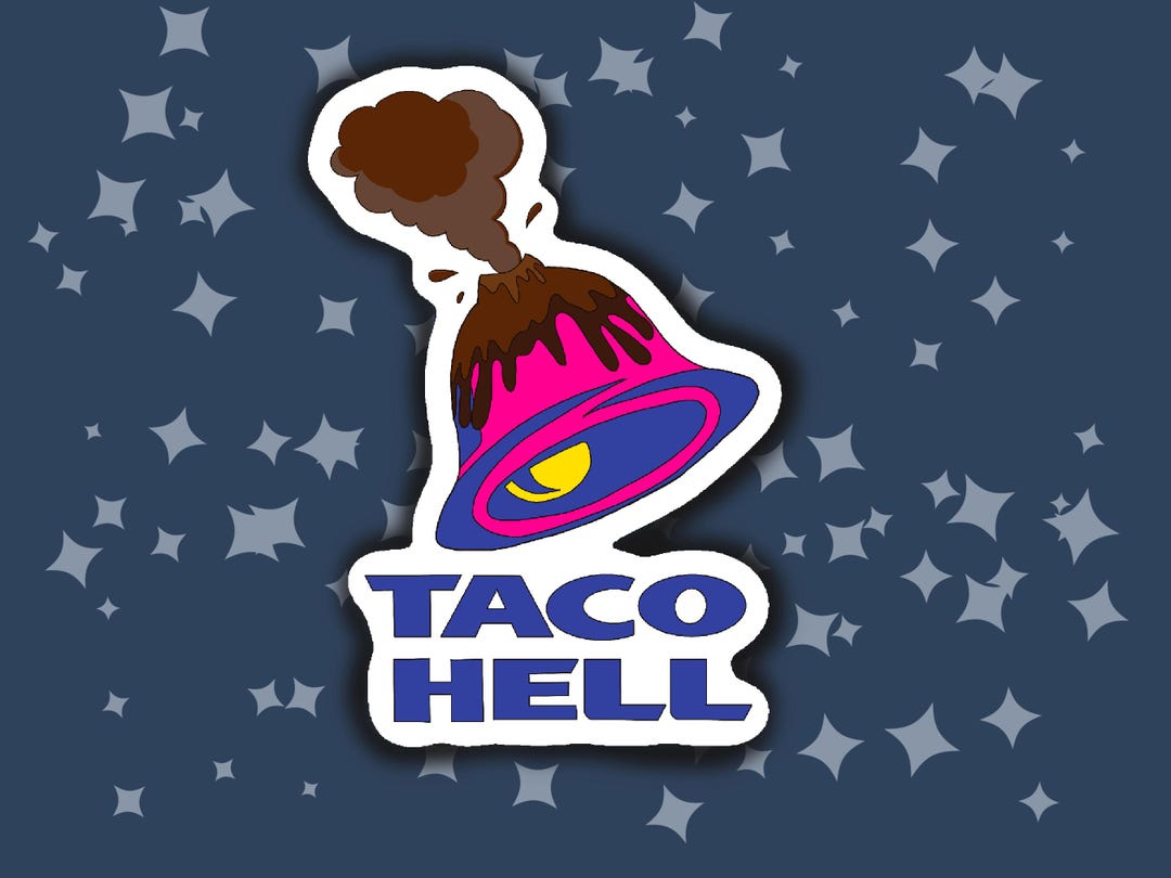 Die Cut Taco Bell Sticker | Fun Fast Food Decal | Perfect for Laptops ...