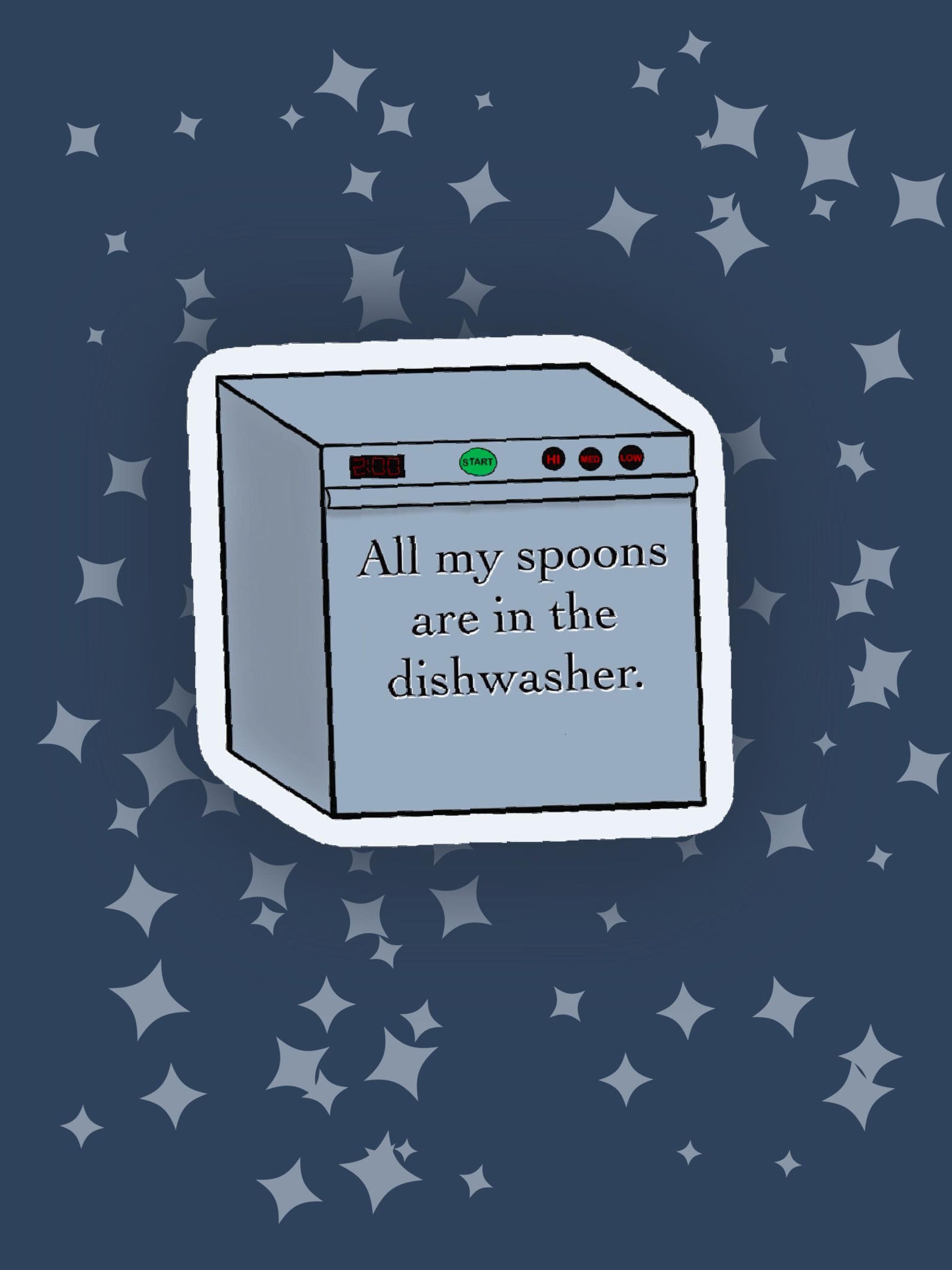 Spoon Theory Sticker Mental Health Decal Chronic Illness Art Disability ...