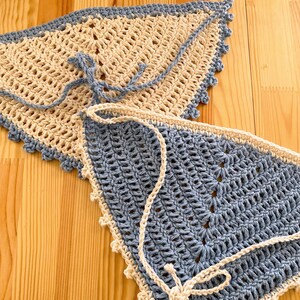 Periwinkle and Ivory Crochet Bandana **only One of Each Color** - Etsy