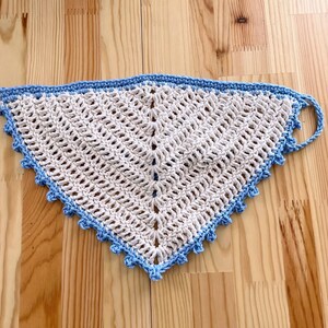 Periwinkle and Ivory Crochet Bandana **only One of Each Color** - Etsy
