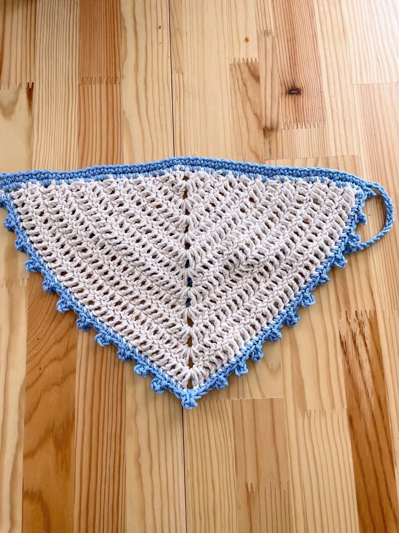 Periwinkle and Ivory Crochet Bandana **only One of Each Color** - Etsy