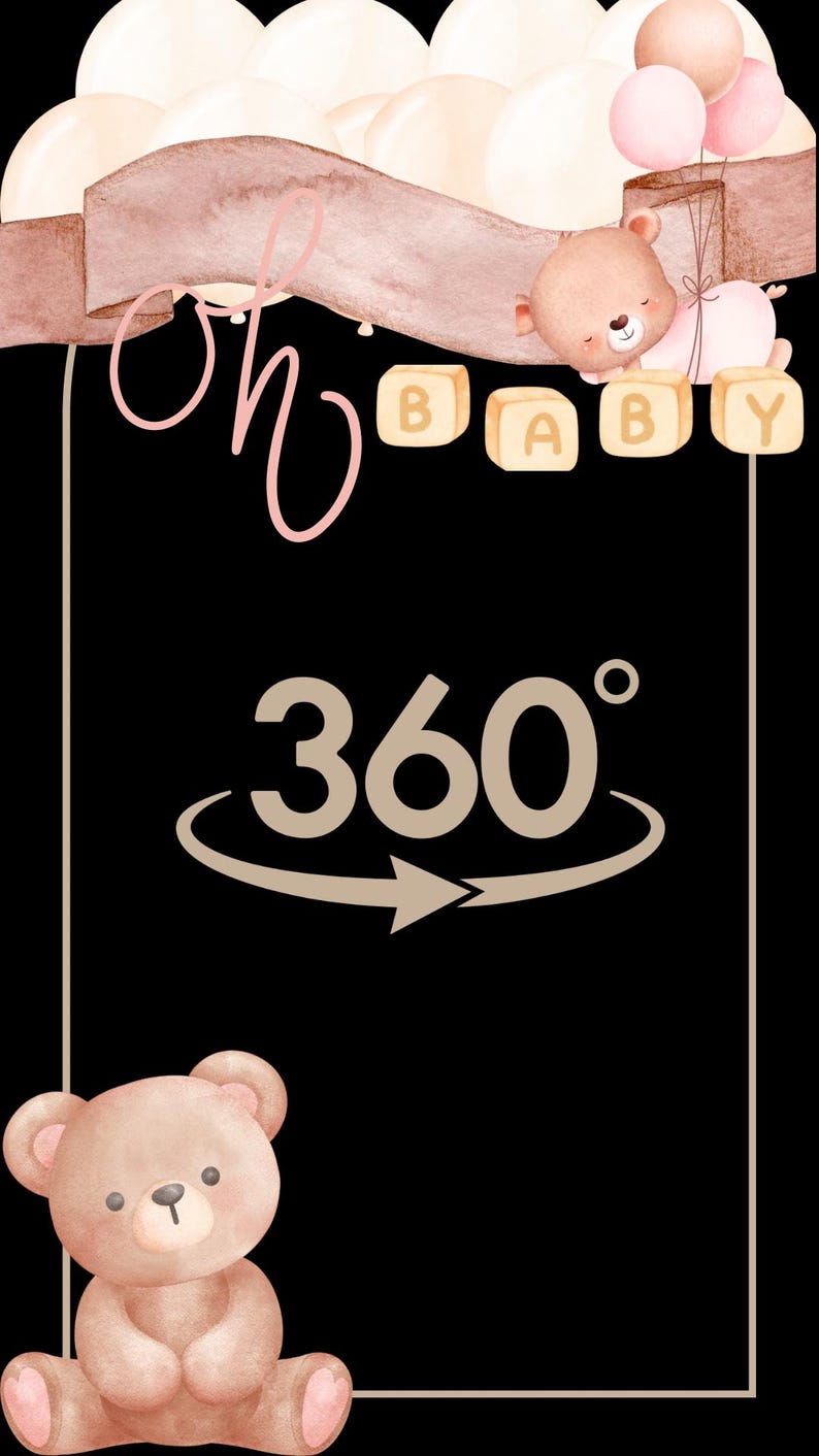 360 Photobooth Overlay Template, “oh Baby” Baby Shower Template, Baby ...