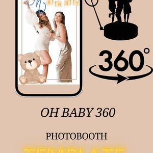 360 Photobooth Overlay Template, “oh Baby” Baby Shower Template, Baby ...