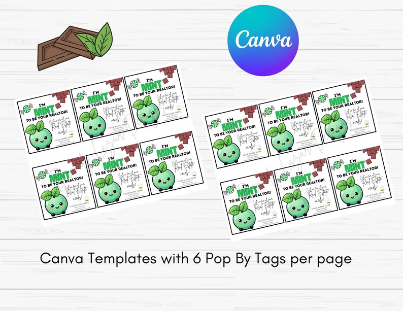Realtor Pop by Tag: Mint Gift, Real Estate Marketing (canva Template ...
