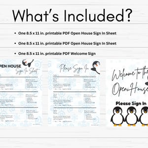 Printable Winter Penguin Themed Open House Sign in Sheets and Welcome ...