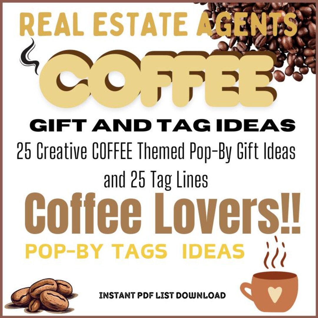 Realtor Coffee Gift Ideas: 25 Client Card Messages (PDF) - Etsy