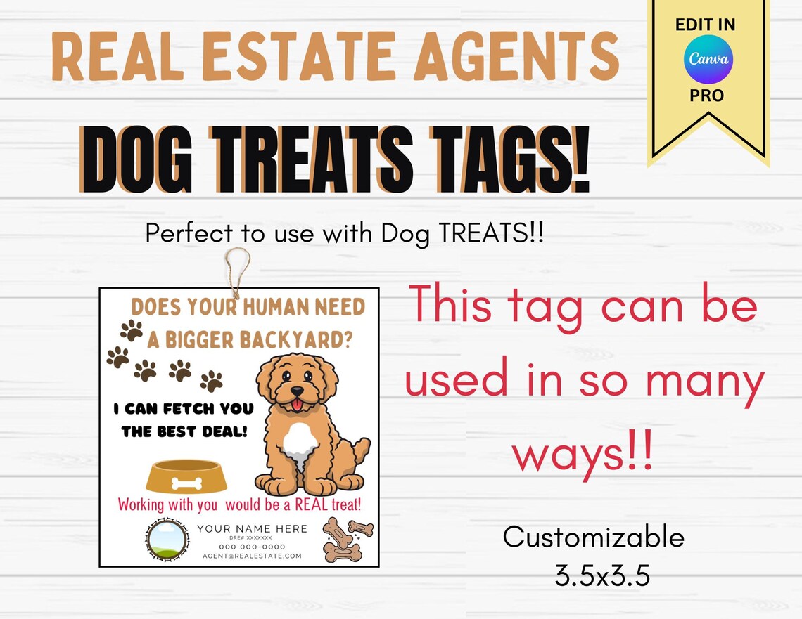 Dog Treats Editable Pop Bys | Dog Parks | BE the HIT With Dog Lovers ...