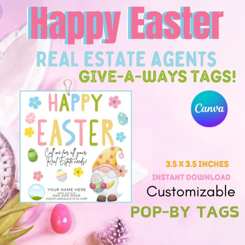 Realtor Easter Tags - Etsy