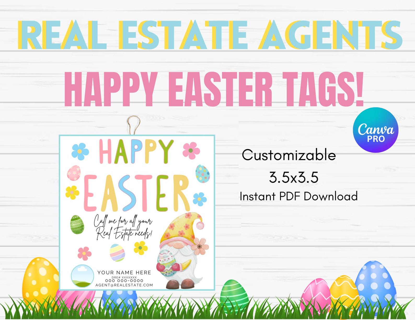 Happy Easter | Realtor Pop by Tag | Easter Editable Pop Bys | Real ...