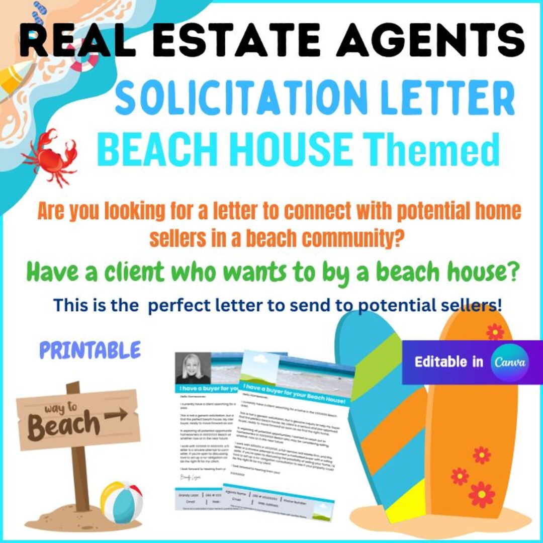 Realtor Solicitation Letter | Beach House | Real Estate Marketing ...